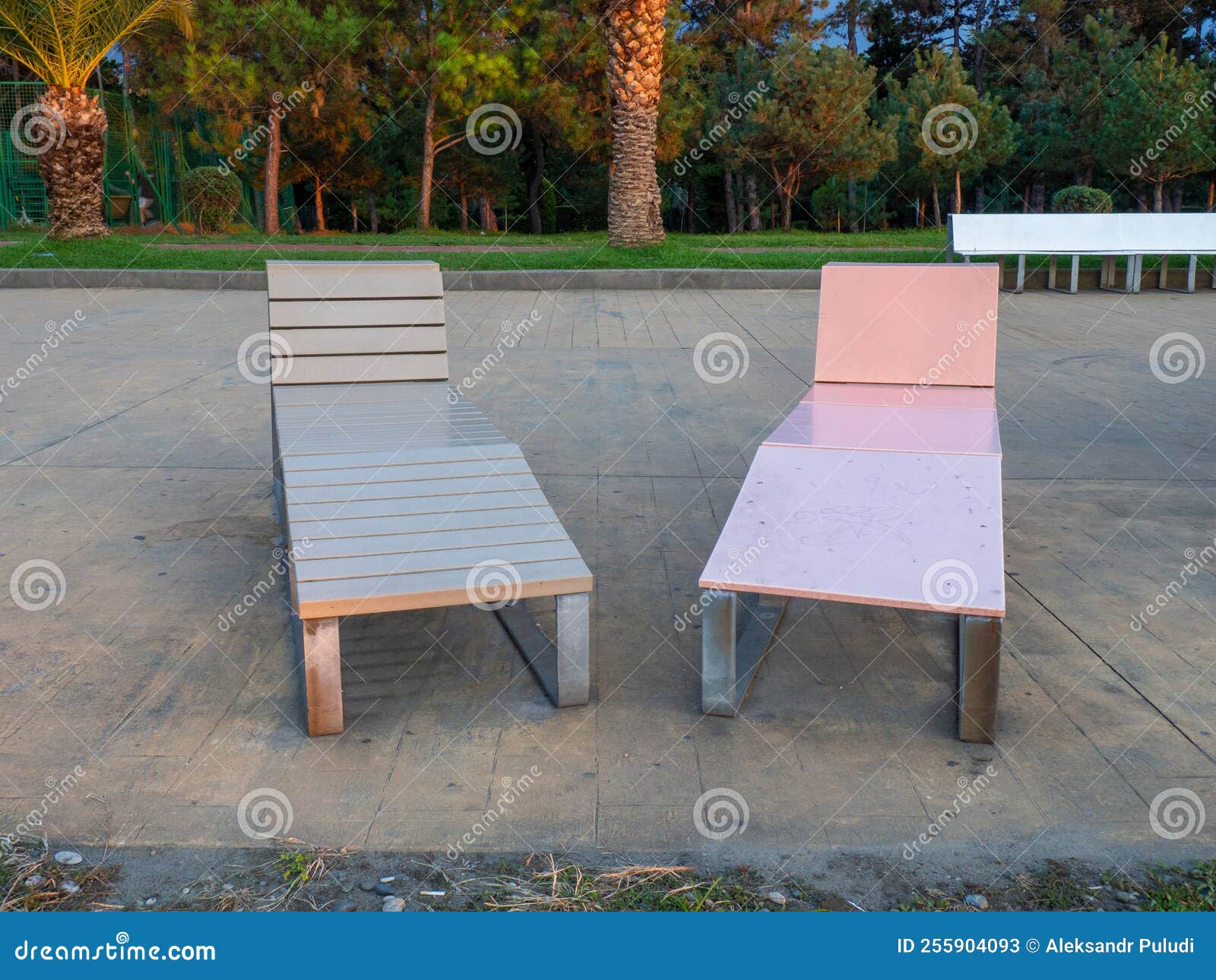 Bench for Lying. Bench on the Seafront. Resort Town Stock Image - Image ...