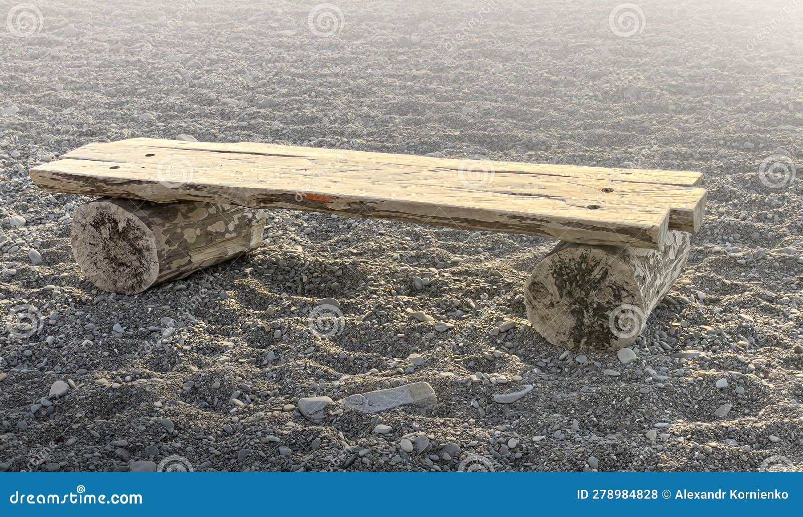 A bench made of a log stock photo. Image of design, natural - 278984828