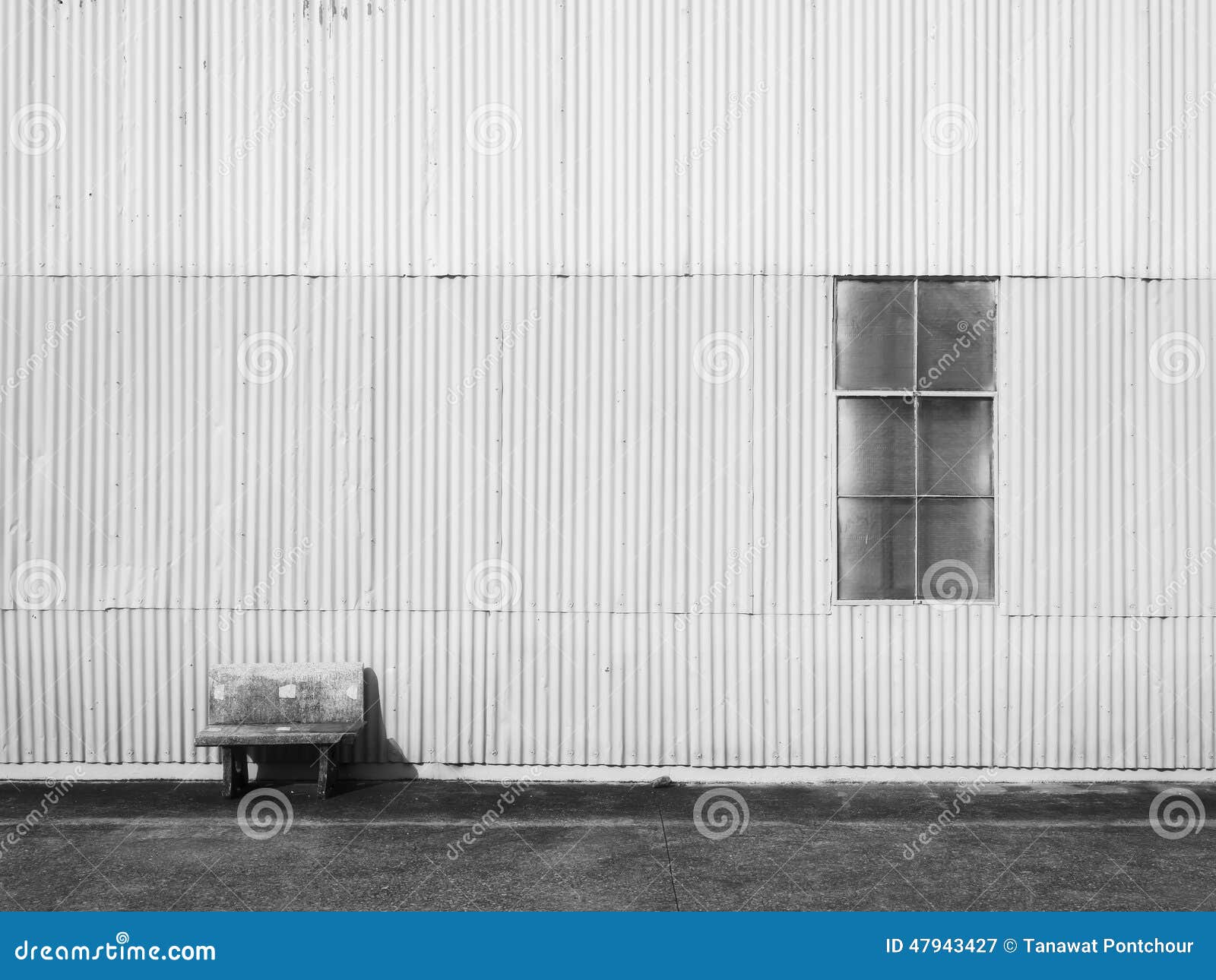 Bench and metal sheet wall stock image. Image of bench - 47943427