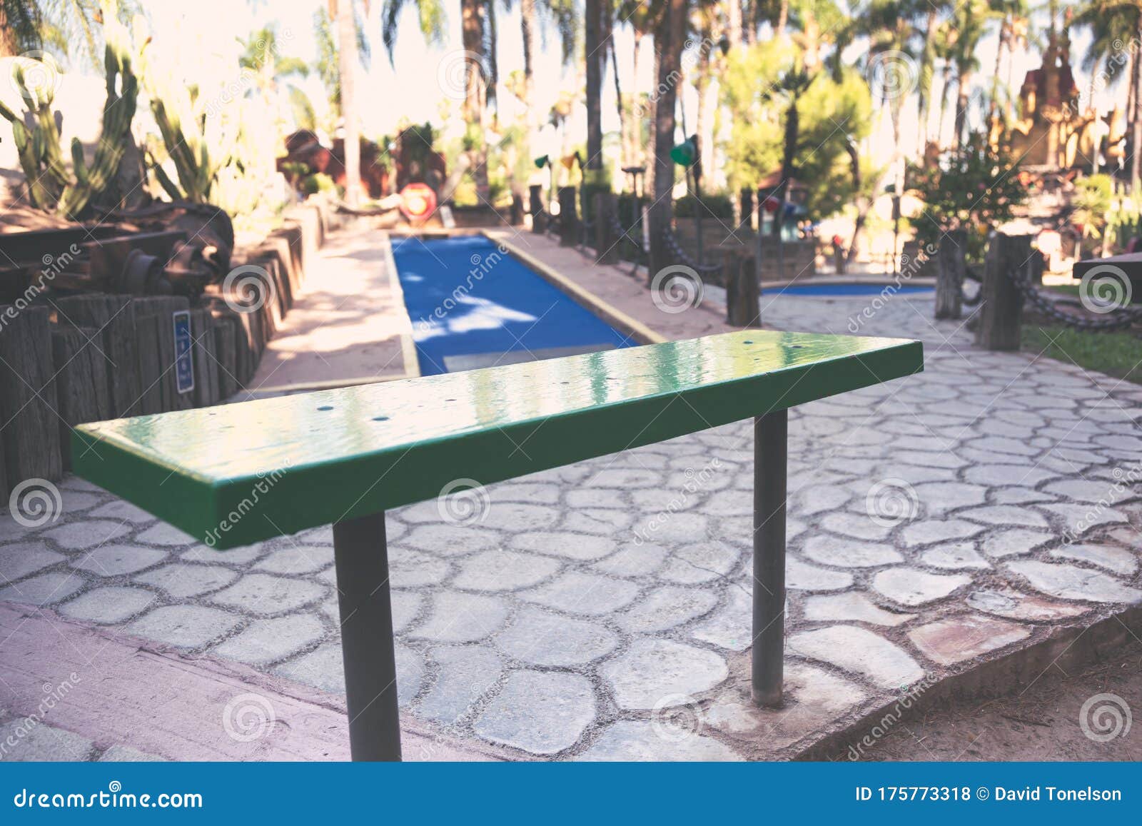 Bench and mini golf stock photo. Image of sports, park - 175773318