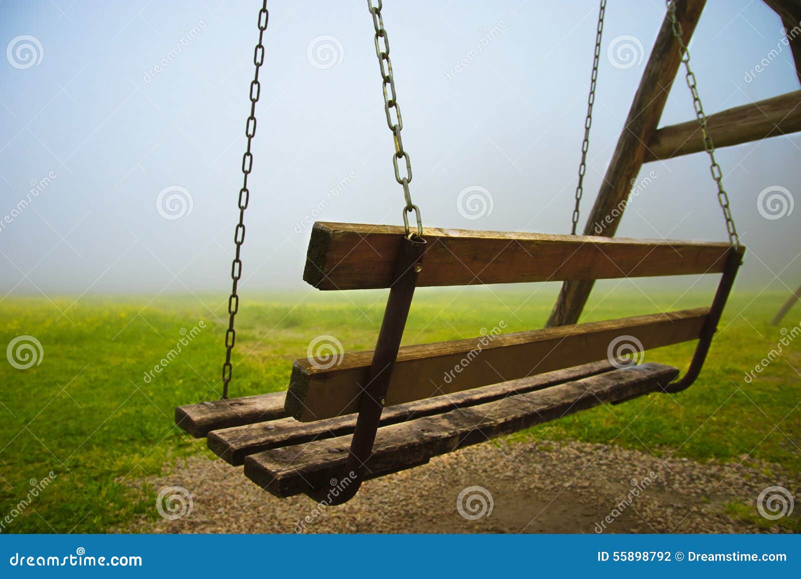 Bench in mist stock photo. Image of mysterious, cloudy - 55898792
