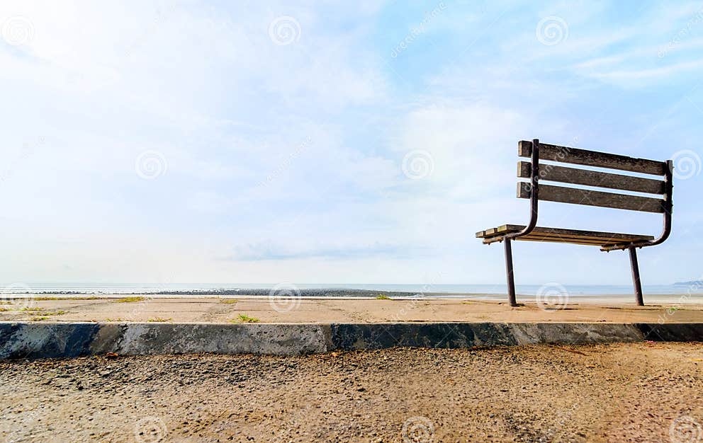 Bench near the beach stock image. Image of palm, depth - 30967123