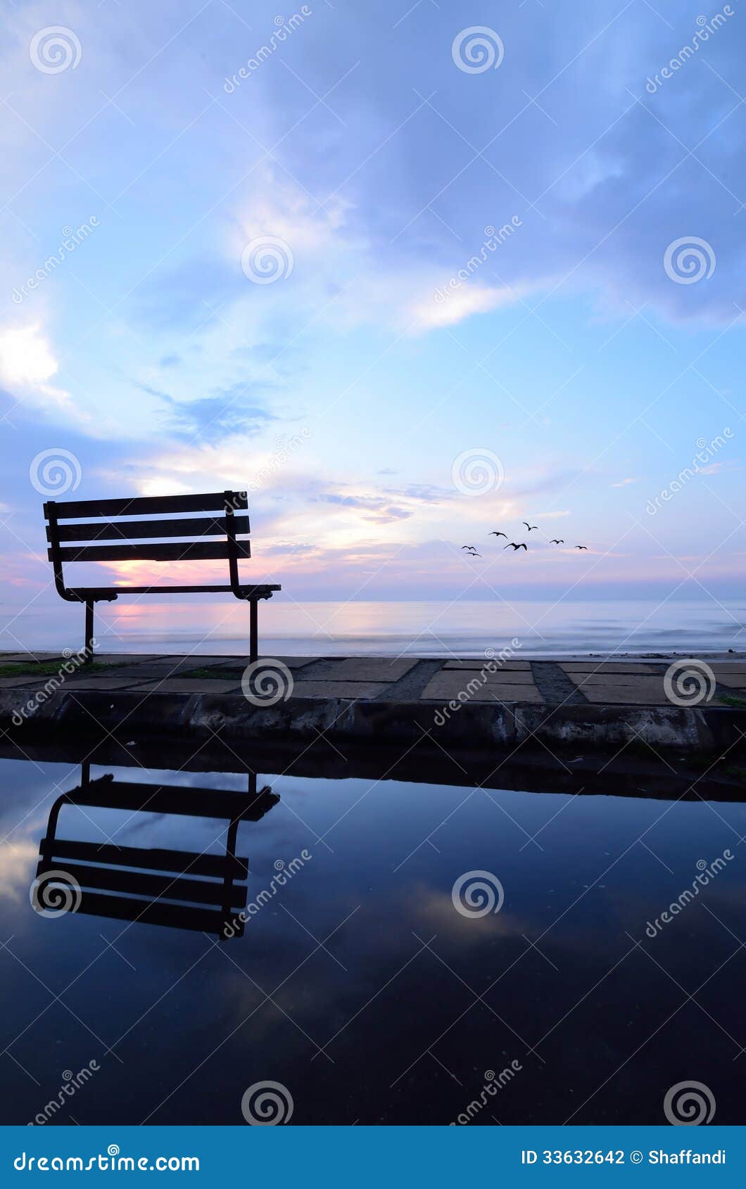 Bench near the beach stock photo. Image of landscape - 33632642