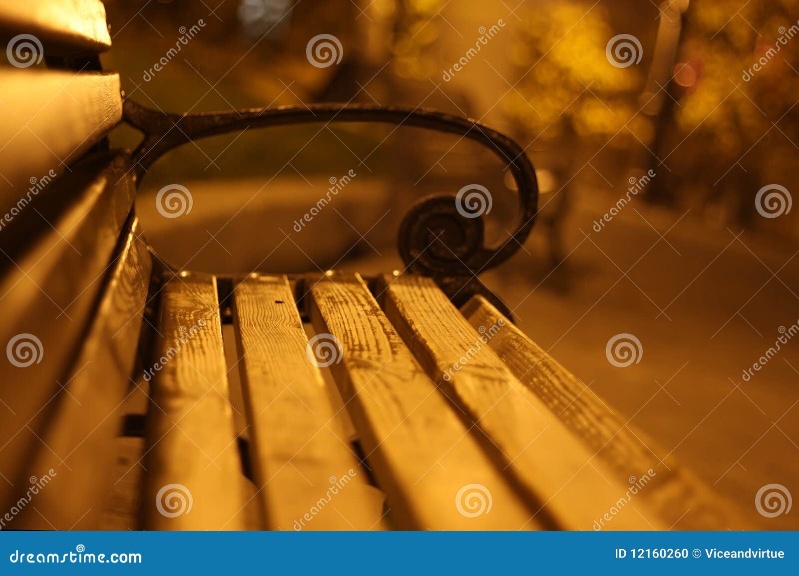 Bench at night stock photo. Image of blur, urban, rest - 12160260