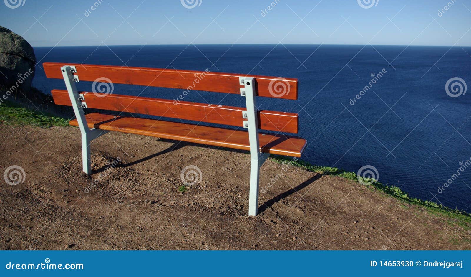 Bench with an ocean view stock photo. Image of evening - 14653930
