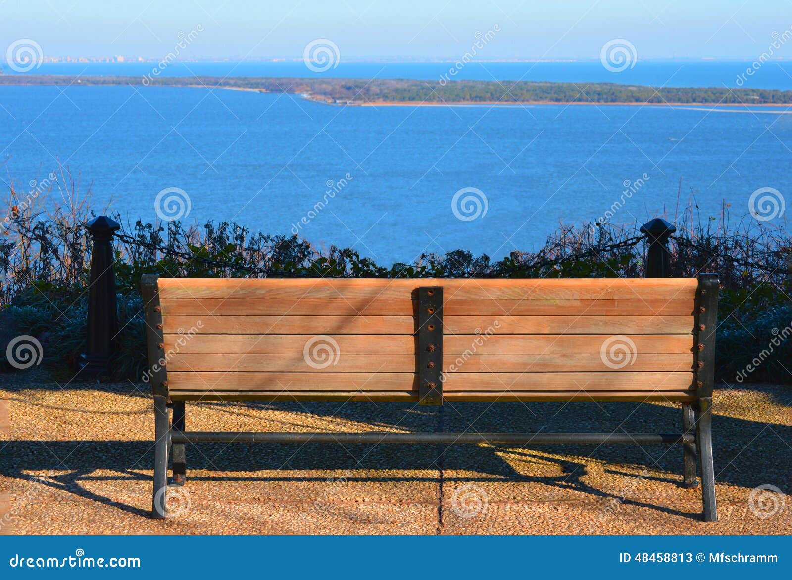 Bench and Ocean View stock image. Image of ocean, overlooking - 48458813