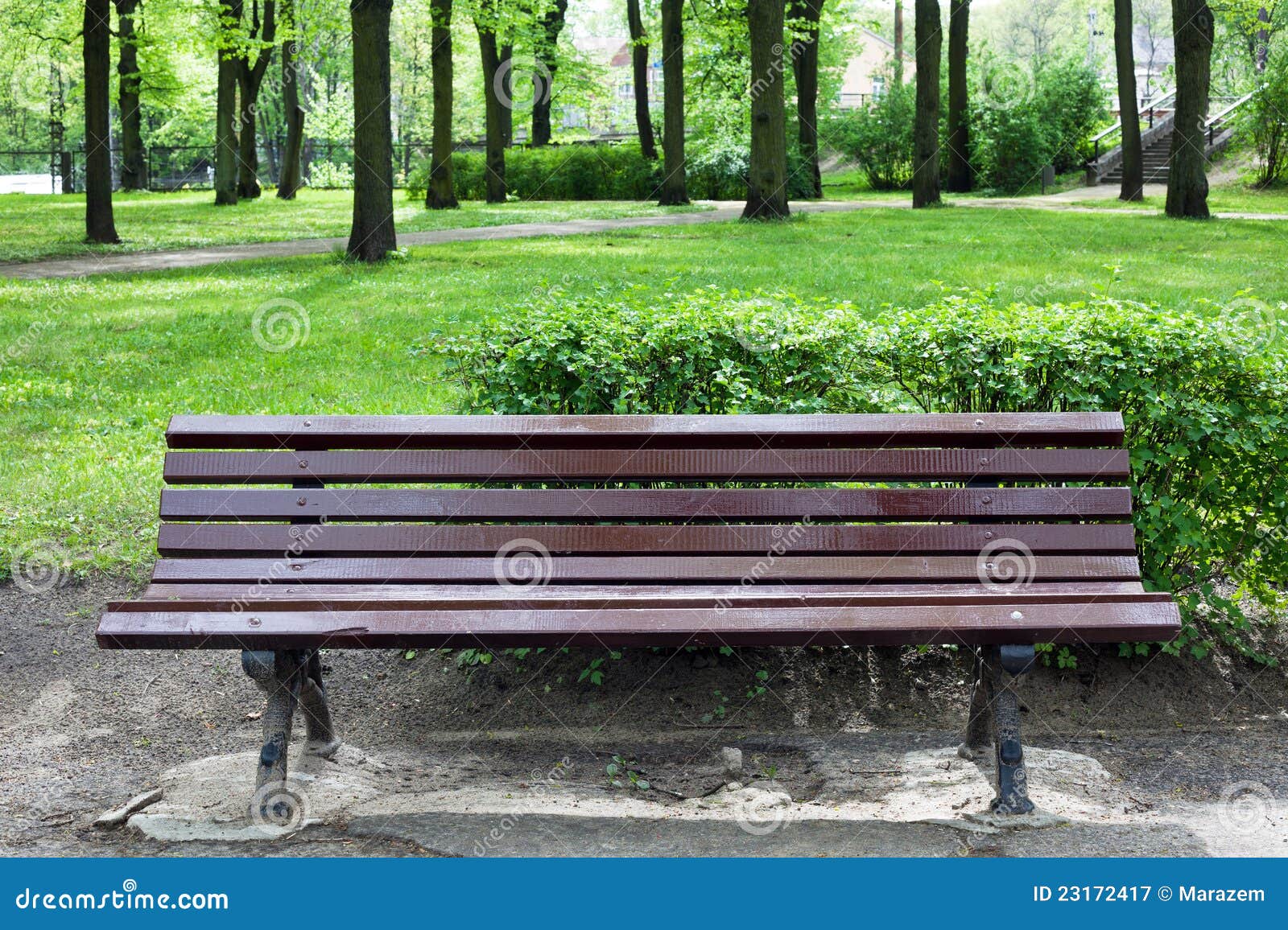 Bench in old park stock image. Image of green, season - 23172417