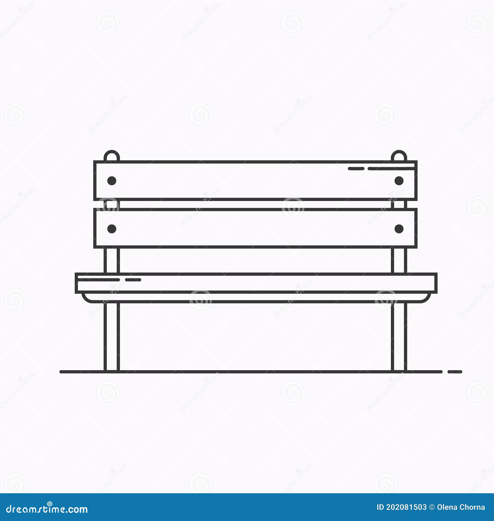 Bench Outline Vector Illustration Isolated on White Illustration. Stock ...