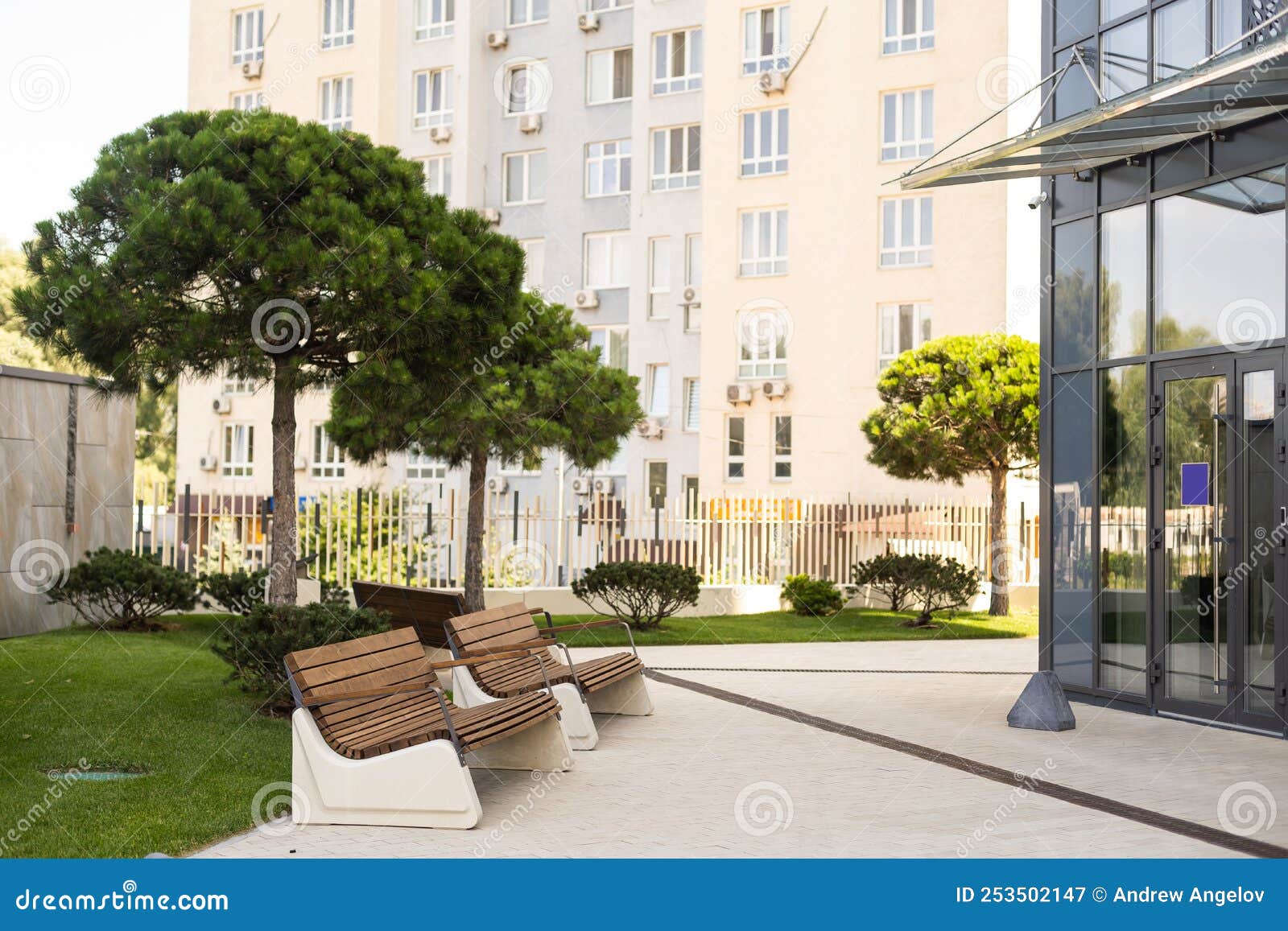 A Bench Over Beautiful Outdoor Landscape. Stock Image - Image of ...