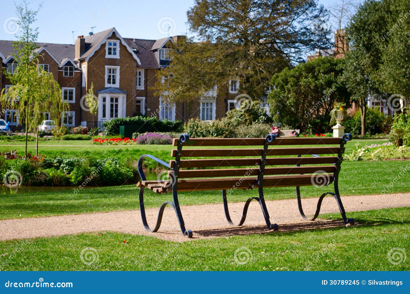 Bench overlooking homes stock image. Image of homes, housing - 30789245