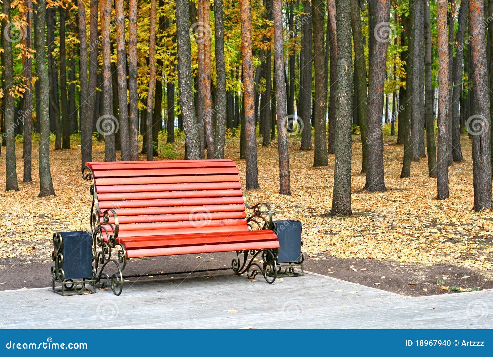 Bench in a park stock photo. Image of park, golden, decorative - 18967940