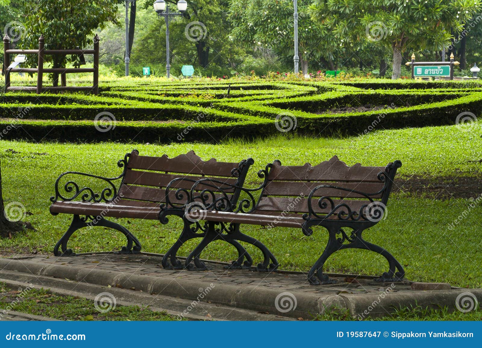 Bench in the Park stock image. Image of nature, scene - 19587647