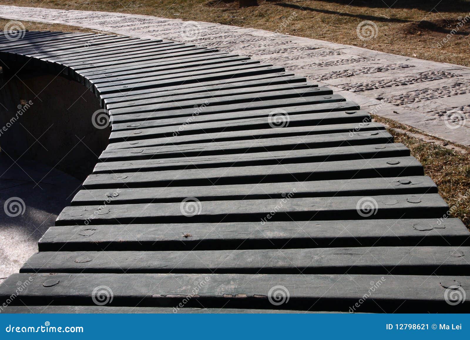 Bench and path stock image. Image of park, grass, path - 12798621