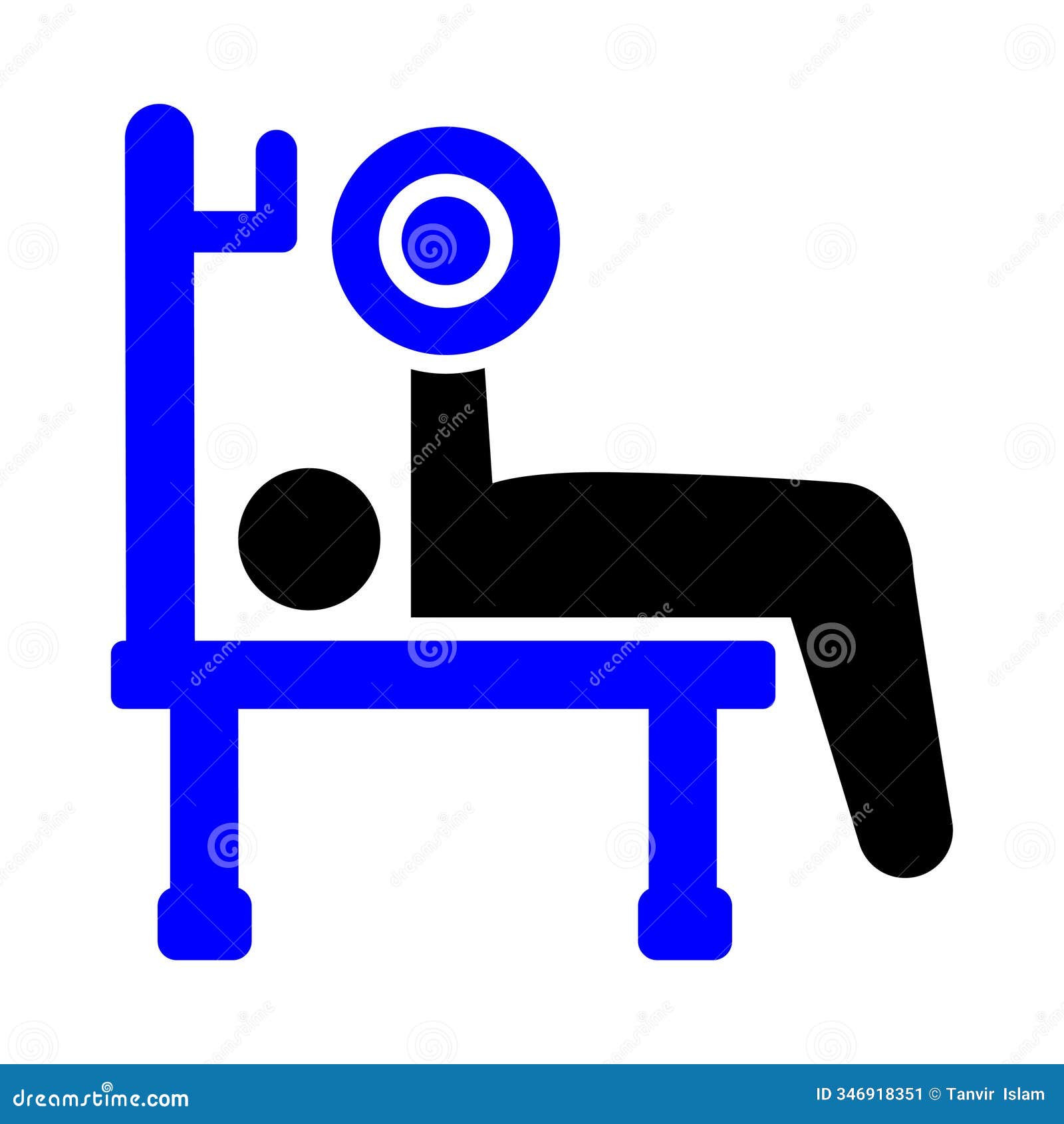 Bench Press Exercise Icon stock illustration. Illustration of dumbbell ...