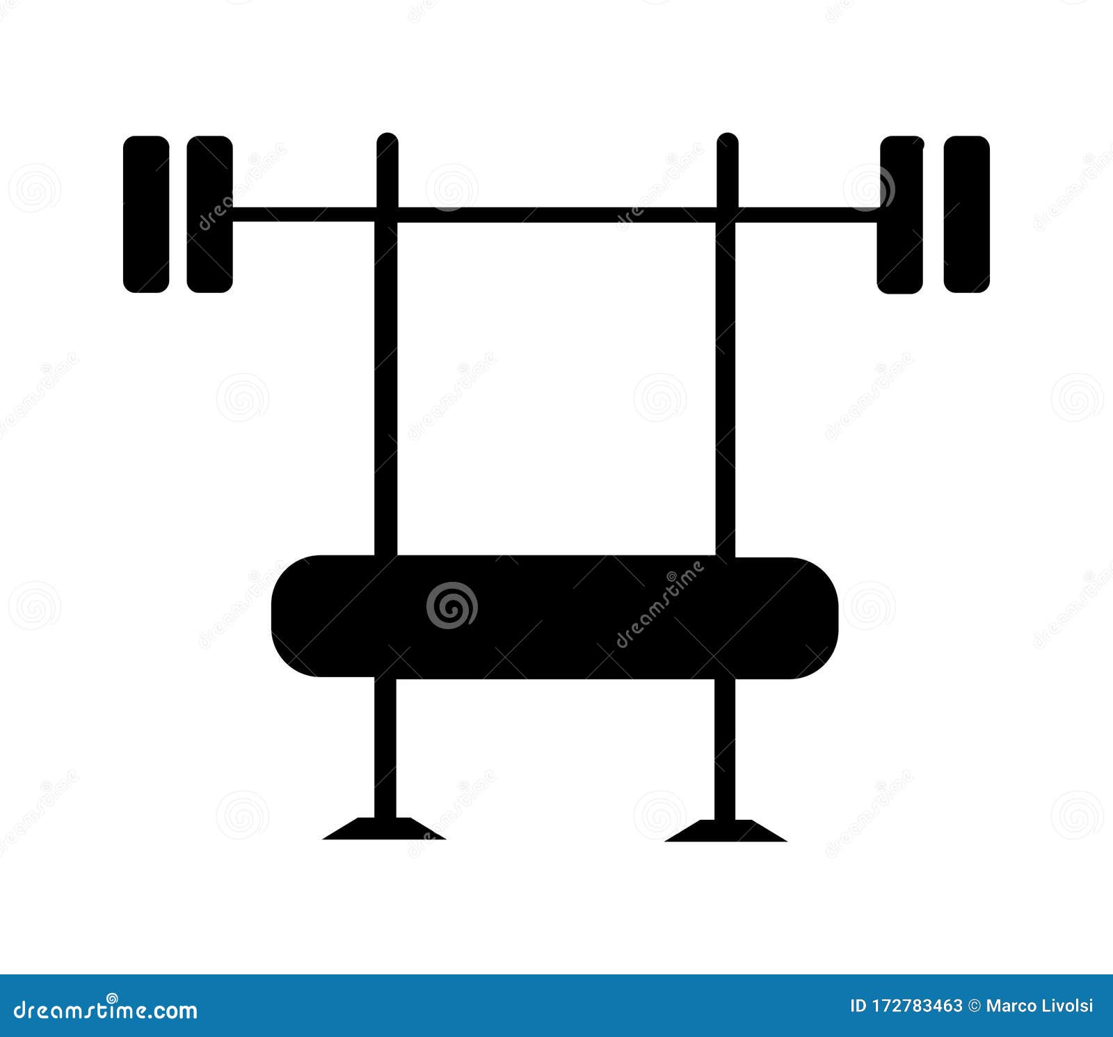 Bench Press Icon Illustrated in Vector on White Background Stock ...