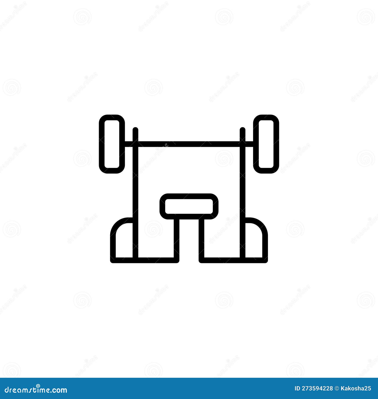Bench Press Perfect Black Line Icon Thin Outline Stock Illustration ...