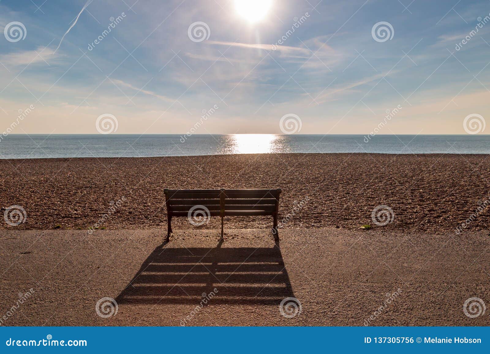 A Bench on the Promenade stock photo. Image of coastal - 137305756