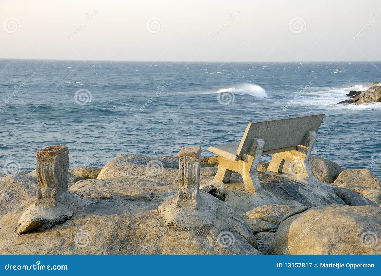 Bench at the sea stock image. Image of green, getaway - 13157817