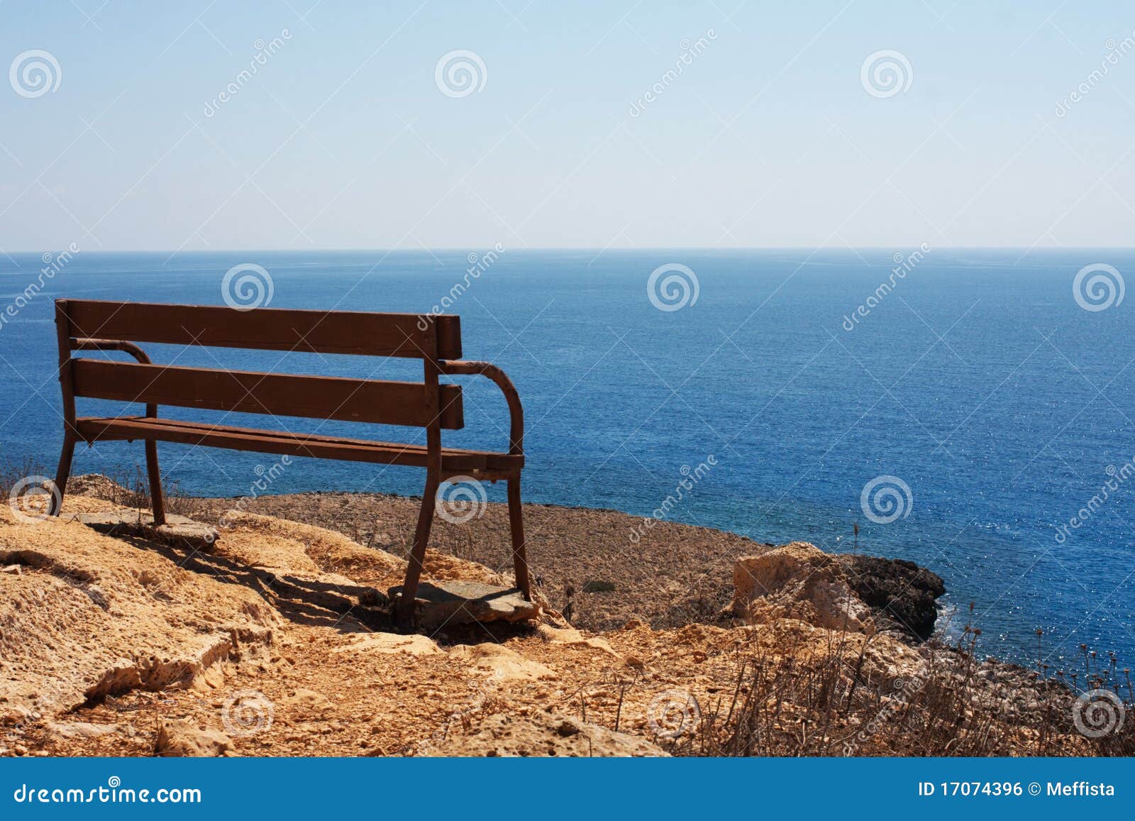 Bench by the sea stock photo. Image of horizontal, summer - 17074396