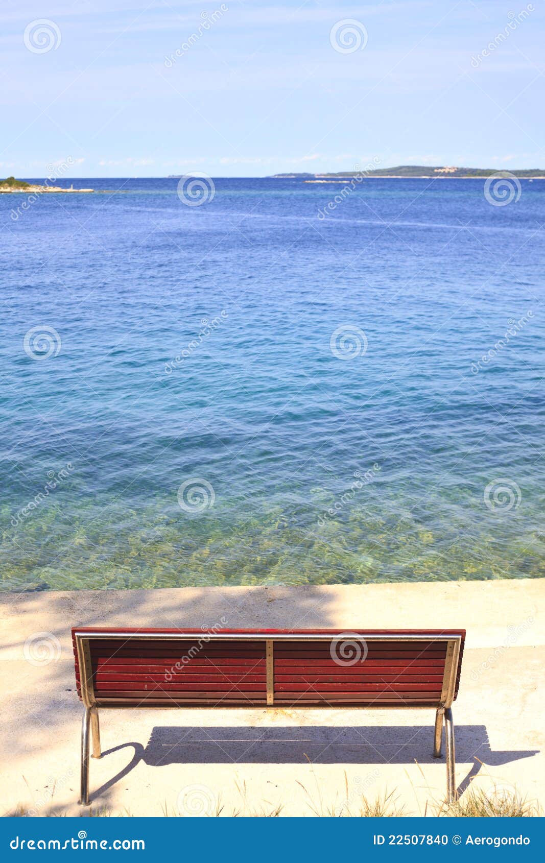 Bench by the sea stock photo. Image of shadow, seat, light - 22507840