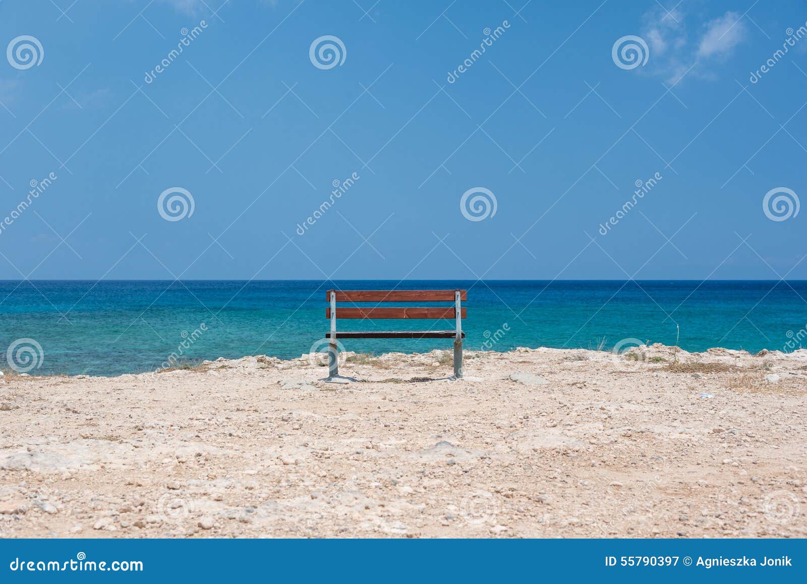Bench at the sea stock image. Image of relax, alone, relaxation - 55790397