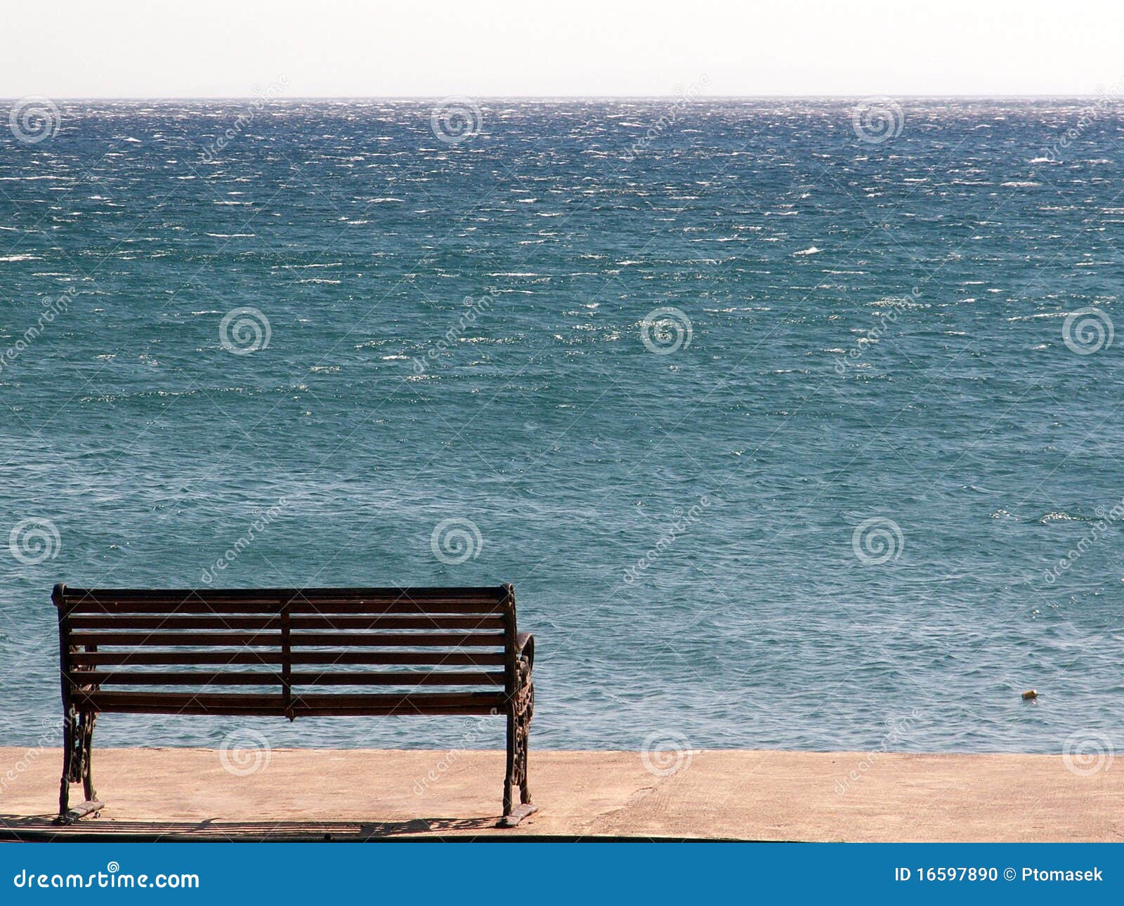 A Bench with a Sea View stock photo. Image of seat, plakias - 16597890
