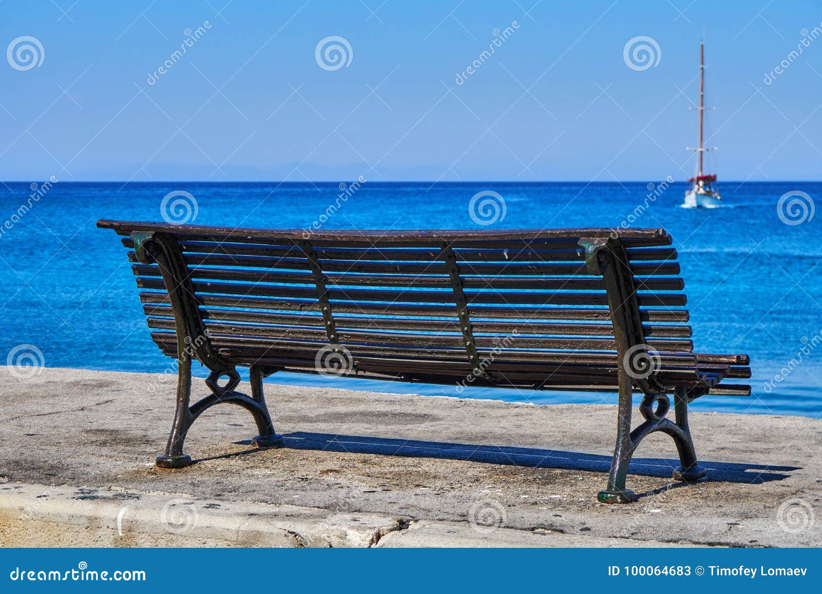 Bench on the seashore stock image. Image of beach, bench - 100064683