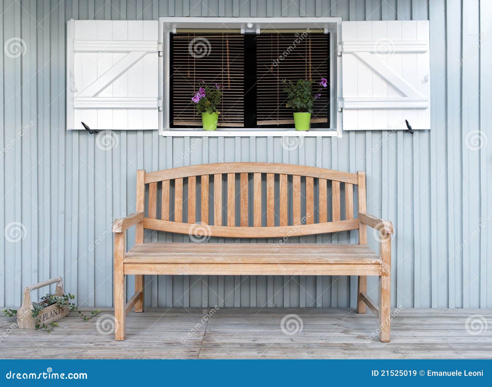 A Bench Seat on the Veranda of a Traditional House Stock Image - Image ...