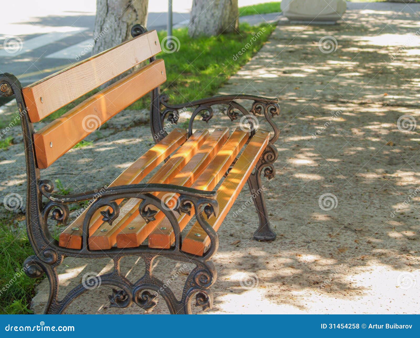 Bench in shadow stock photo. Image of park, metal, shadow - 31454258