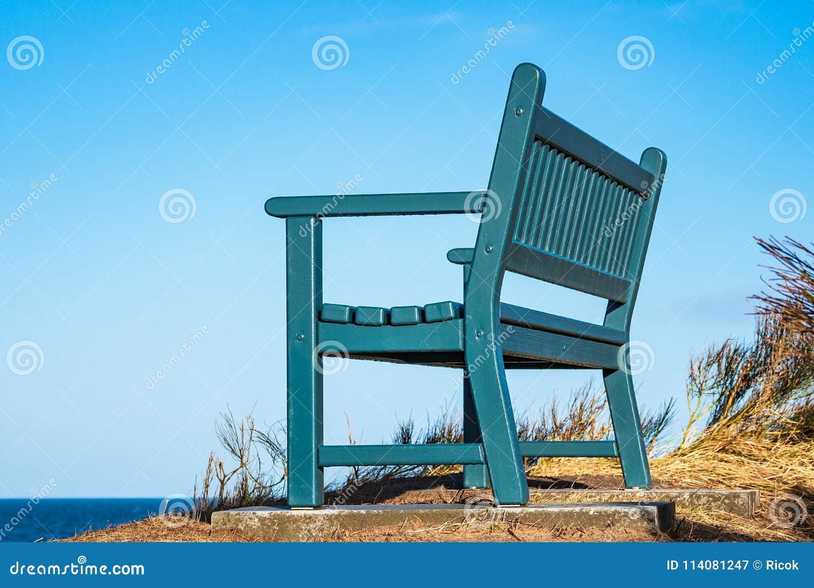 A Bench on Shore of the Baltic Sea Stock Image - Image of pomerania ...