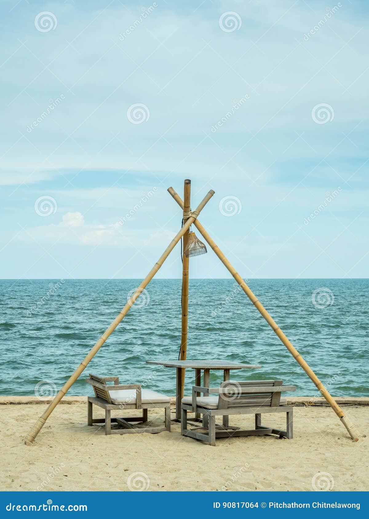 Bench side sand beach stock photo. Image of rest, vacation - 90817064