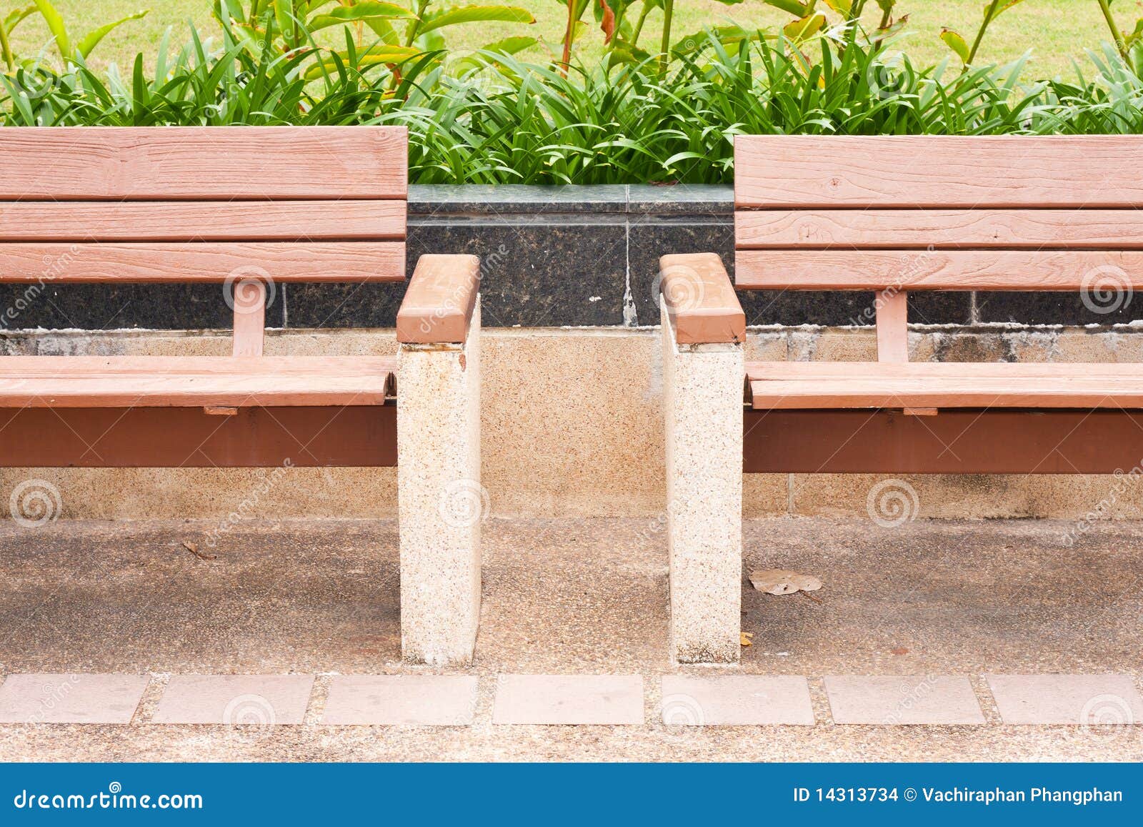 Bench on the sidewalk stock photo. Image of grass, construction - 14313734