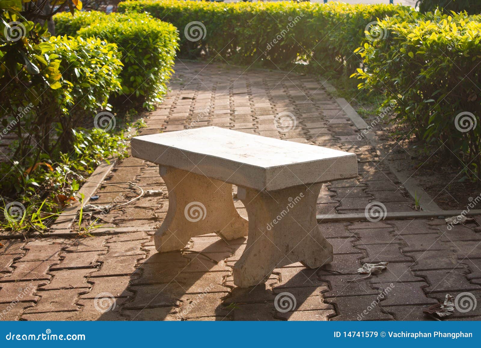 Bench on the sidewalk stock image. Image of outdoor, floor - 14741579