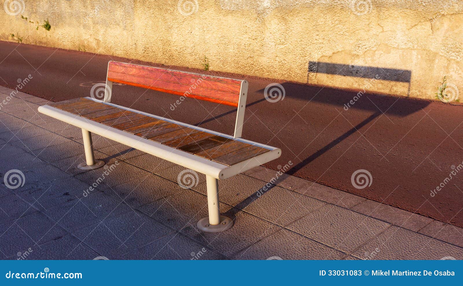 Bench on sidewalk stock image. Image of furniture, park - 33031083