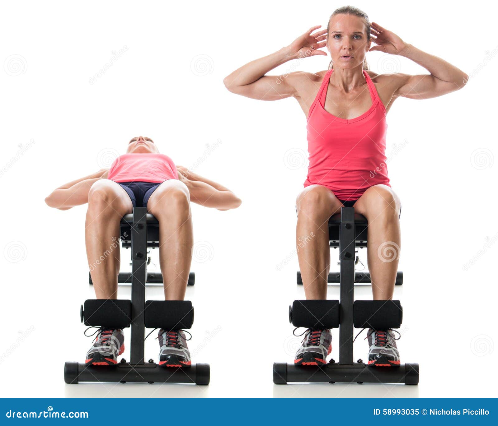 Bench Sit-Up stock image. Image of series, caucasian - 58993035