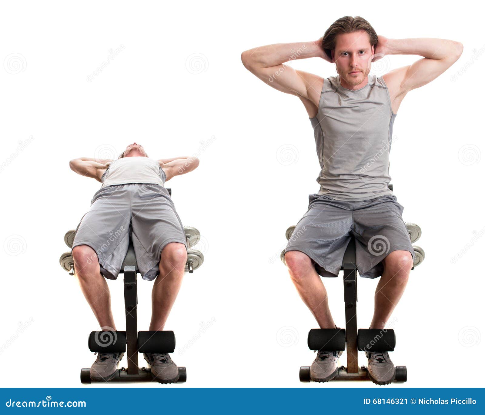 Bench Sit Up stock image. Image of strength, attractive - 68146321