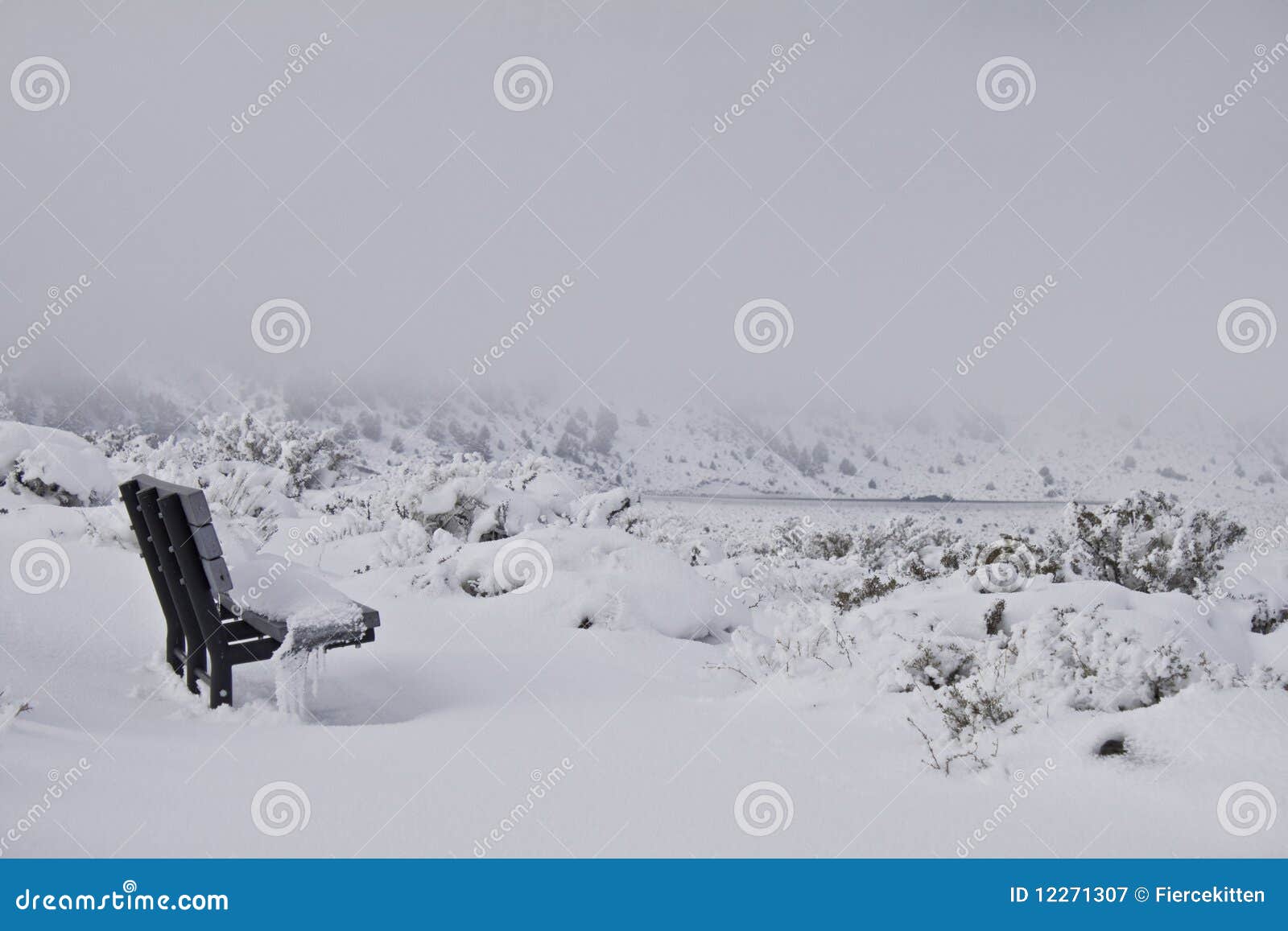 Bench in snow stock image. Image of frozen, bench, rural - 12271307
