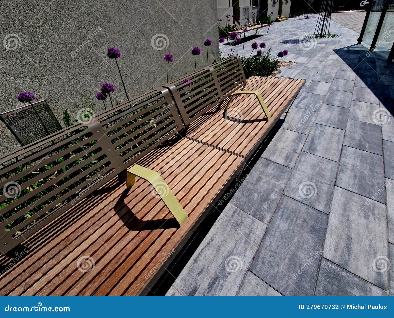 A Bench in the Square or by the Station. the Bench is Divided into ...