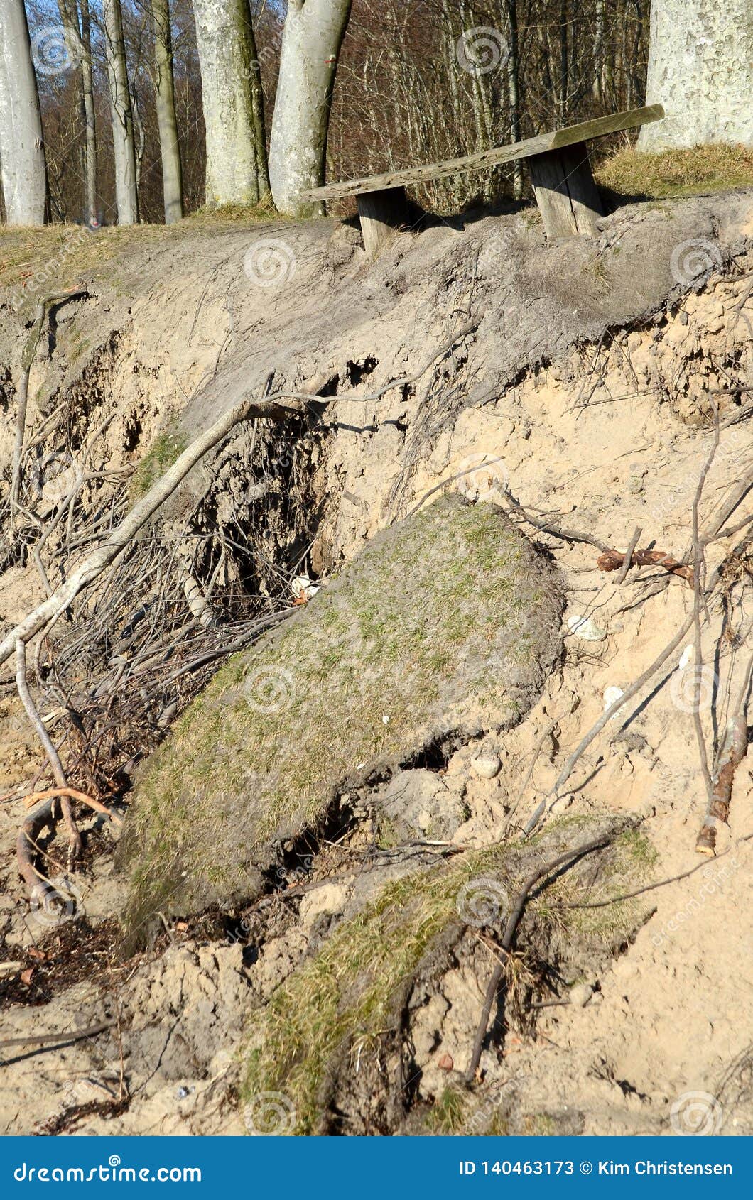 Tilted Bench after a Landslide Has Removed and Undermined the Land it ...