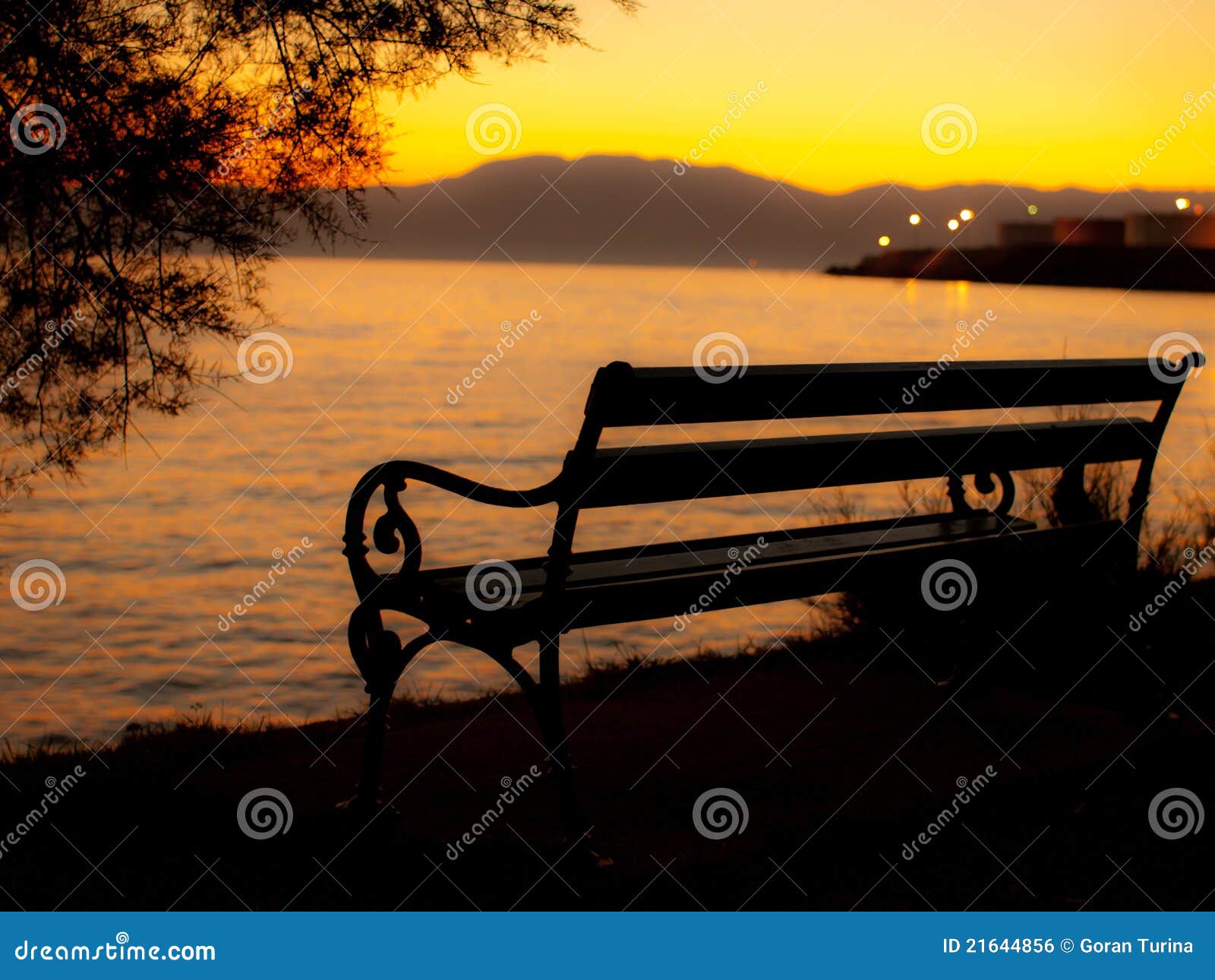 Bench on sunset stock photo. Image of bench, coast, alone - 21644856