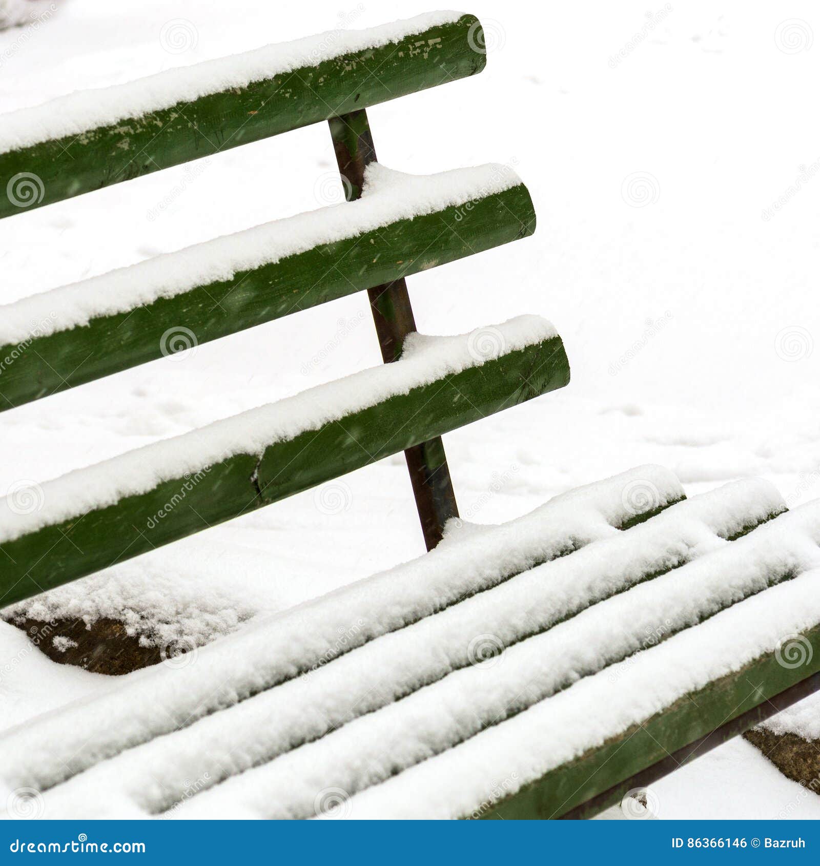 Bench under snow stock photo. Image of bench, frozen - 86366146