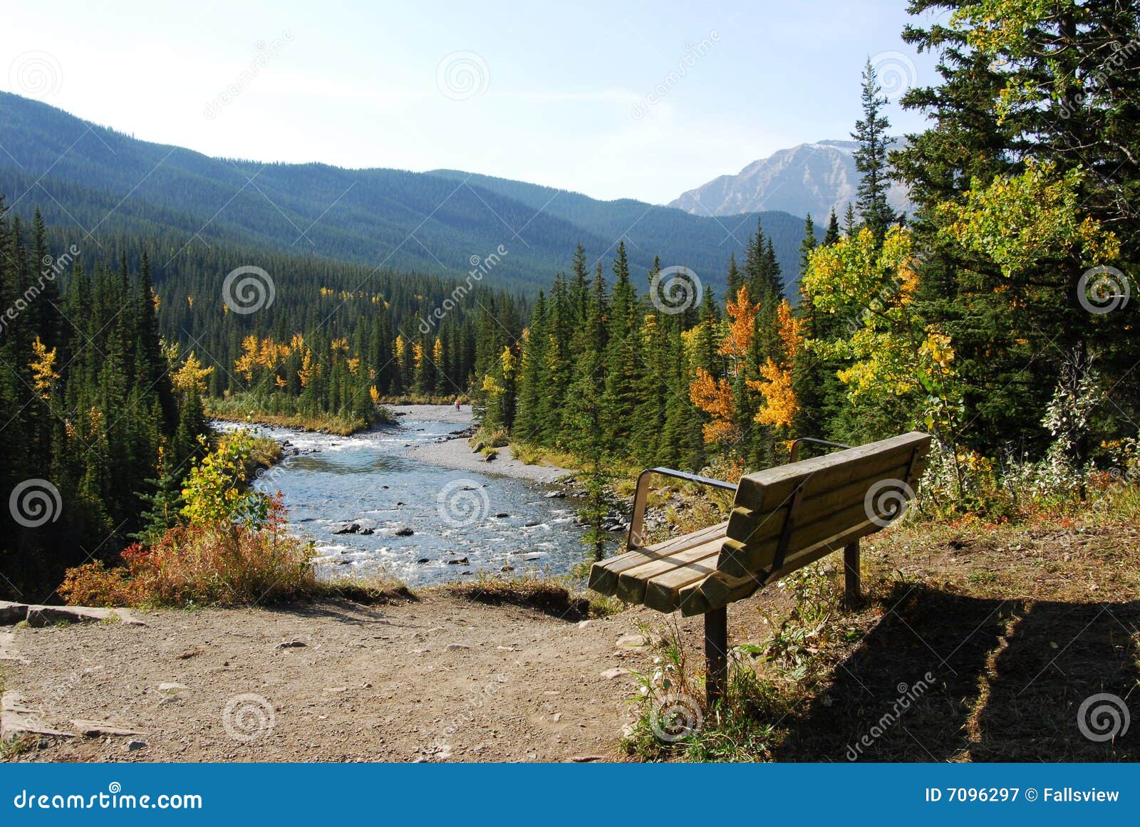 Bench with valley view stock image. Image of forests, hillside - 7096297