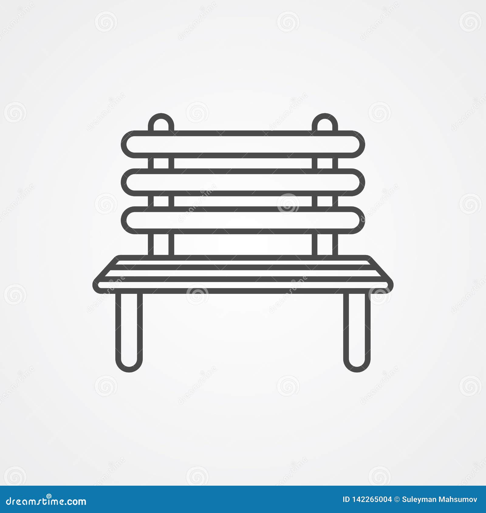 Bench Vector Icon Sign Symbol Stock Vector - Illustration of decoration ...