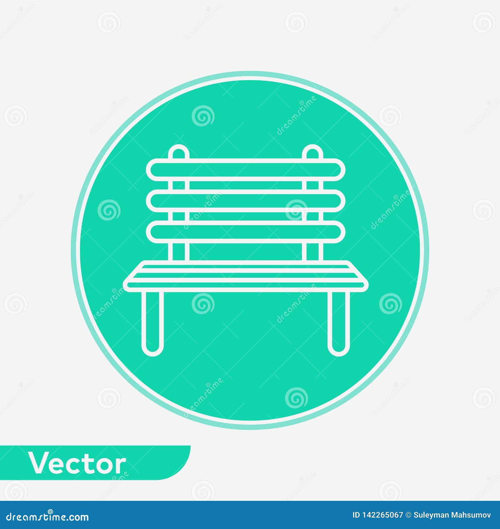 Bench Vector Icon Sign Symbol Stock Vector - Illustration of decoration ...