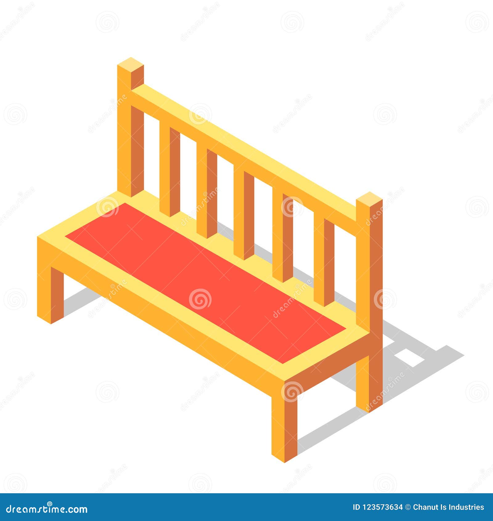 Bench Isometric Illustration Stock Vector - Illustration of seat, chair ...
