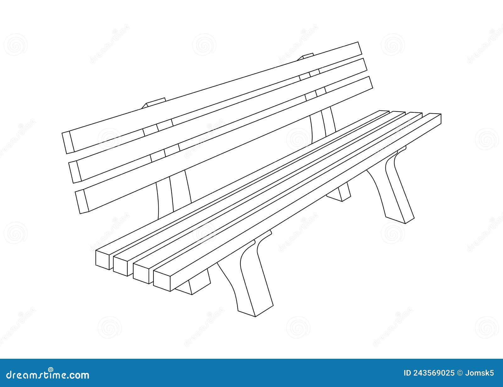 Bench Vector Outline Sketch Stock Vector - Illustration of background ...