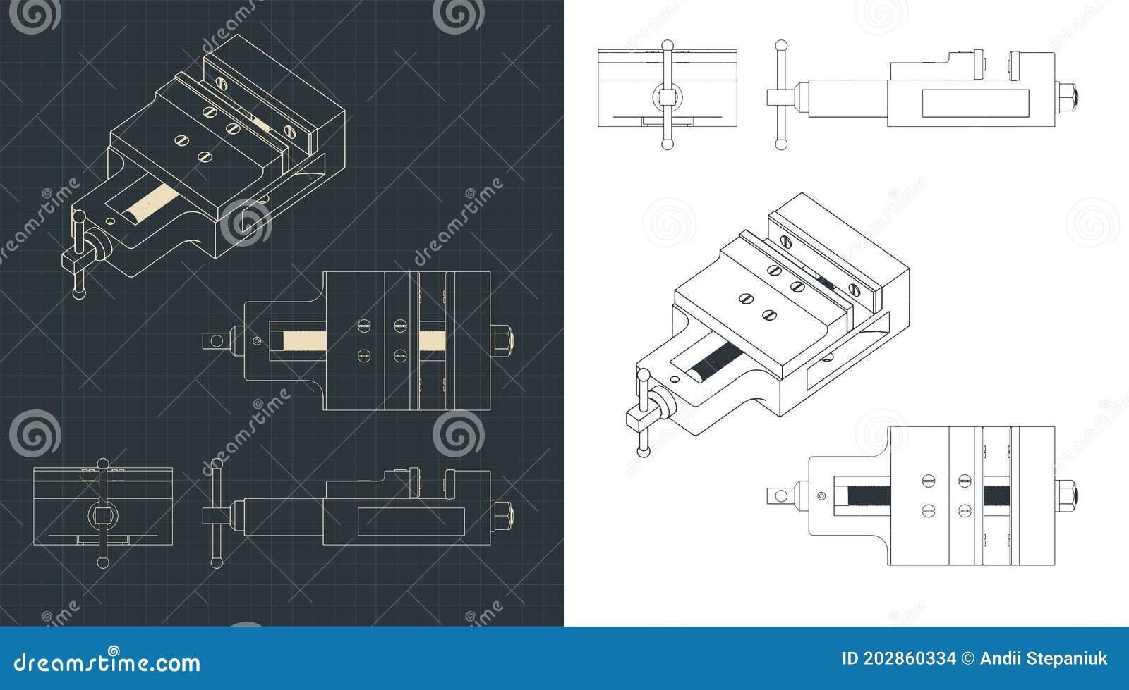 Bench vice blueprints stock vector. Illustration of bench - 202860334