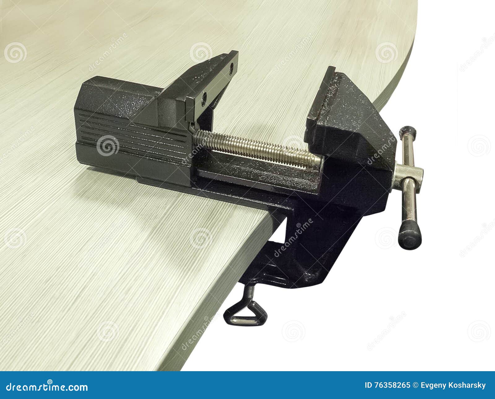 Bench vice on table stock image. Image of grasp, handle - 76358265