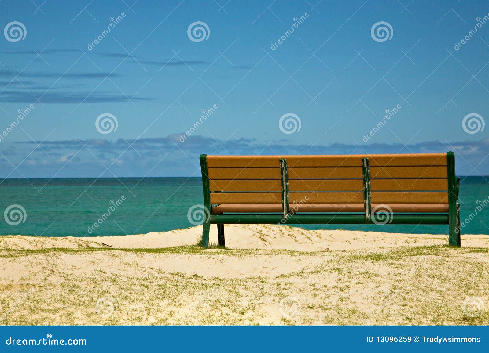Bench with View of the Ocean Stock Image - Image of vacation, lonely ...