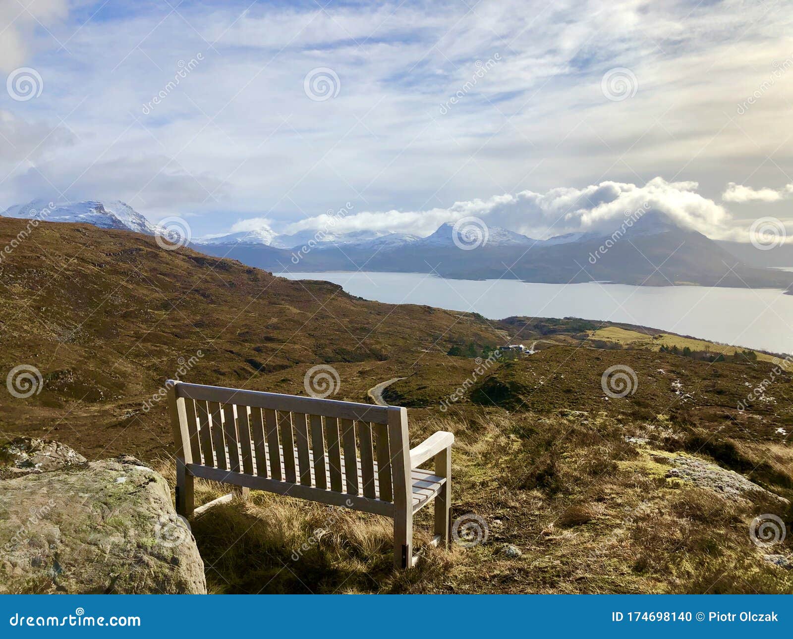 Bench with a view stock photo. Image of landscape, view - 174698140
